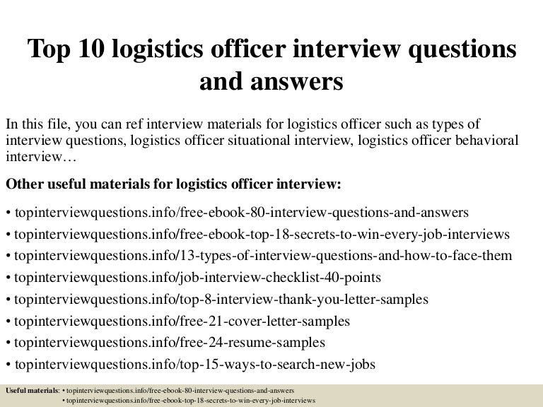 Top 10 Logistics Officer Interview Questions And Answers top-10-logistics-officer-interview-questions-and-answers