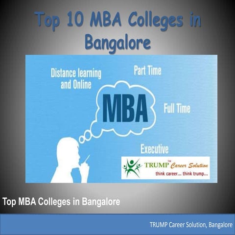 Top 10 MBA Colleges in Bangalore | PPTX | Undergraduate Education | College Education