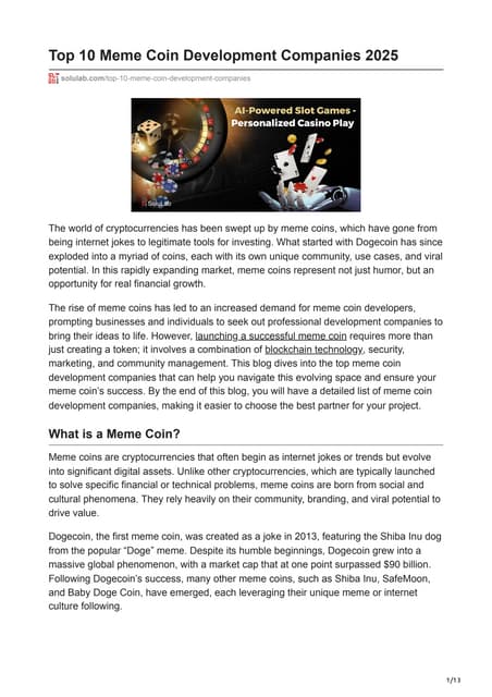 Memecoin development solutions | PDF