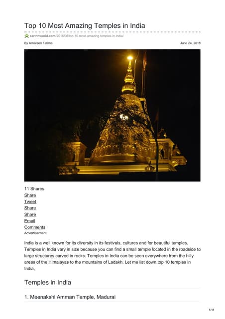 Temples in india | PPSX | Hinduism | Religion & Spirituality