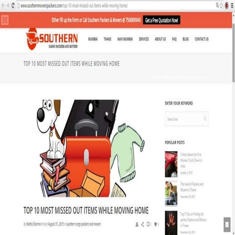 Top 10 Most Missed Out Items While Moving Home | PPTX