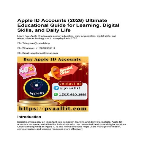 Top 10 Places to Buy Apple ID Accounts With Legitimate.docx