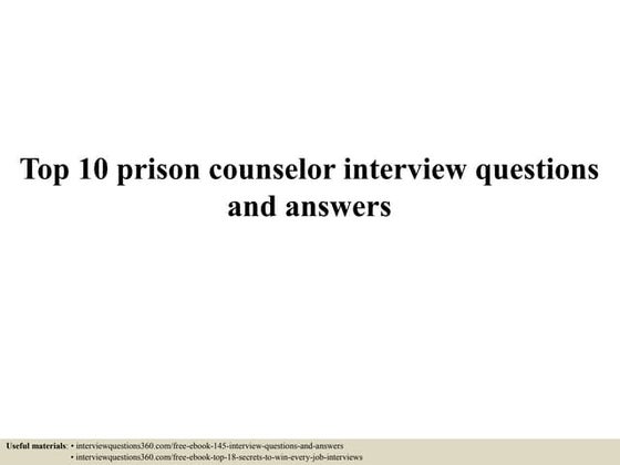 Top 10 prison psychologist interview questions and answers | PPT