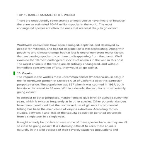 TOP 10 RAREST ANIMALS N THE WORLD.docx