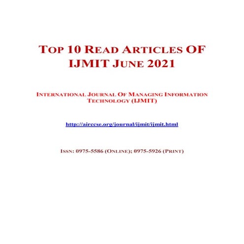 Top 10 Read Articles of Managing Information Technology - June 2021 | PDF