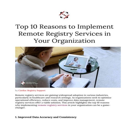 Top 10 Reasons to Implement Remote Registry Services in Your Organization | DOCX | IT and ...