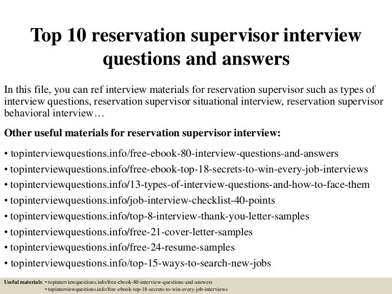 Top 10 Reservation Supervisor Interview Questions And Answers top-10-reservation-supervisor-interview-questions-and-answers