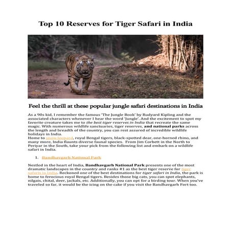 Top 10 Reserves for Tiger Safari in India.pdf
