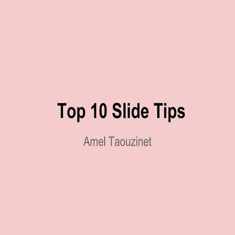 Tips of a good a presentation | PPT