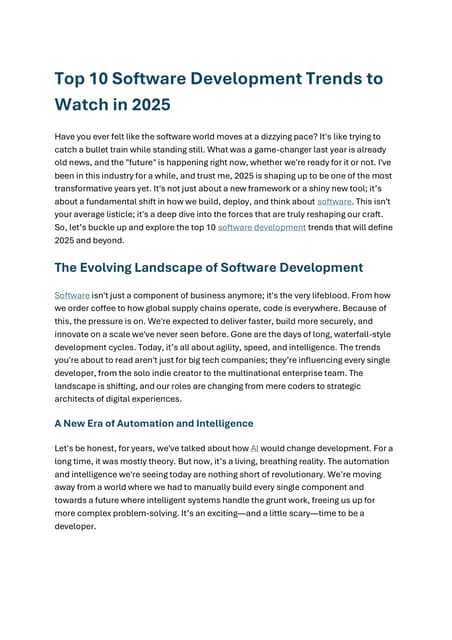 Emerging Software Development Technologies and Trends | PDF