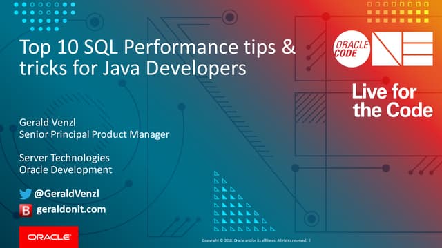 Top 10 Sql Performance Tips And Tricks For Java Developers Ppt 6521