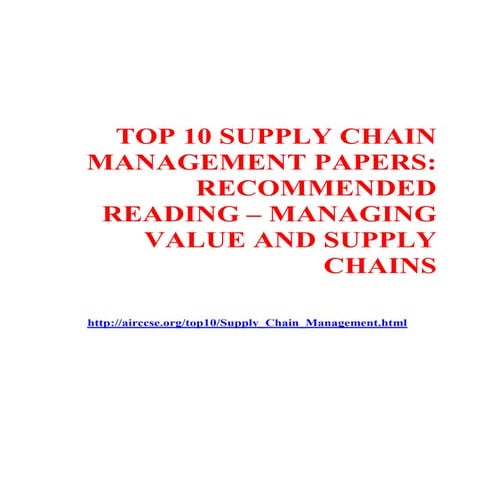 Top 10 supply chain management | PDF