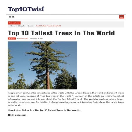 Top 10 tallest trees in the world | PDF