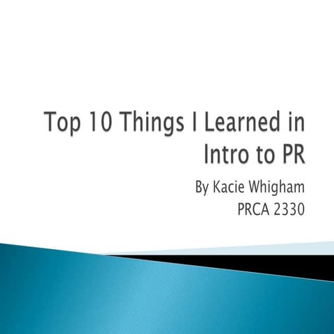 Top 10 Things I Learned In | PPT