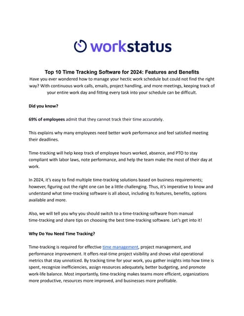 7 Time-Tracking Tools That Revolutionize Your Productivity | PDF