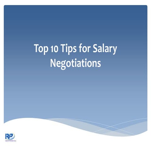 Top 10 tips for salary negotiations | PPT