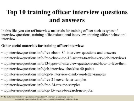 Top 10 registration officer interview questions and answers | PPTX ...