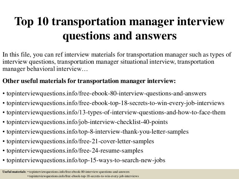 Top 10 Transportation Manager Interview Questions And Answers top-10-transportation-manager-interview-questions-and-answers