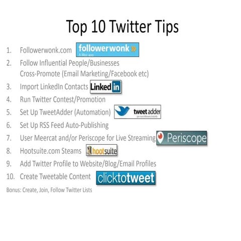Top 10 Twitter Tip - Become A Twitter Expert | PPTX