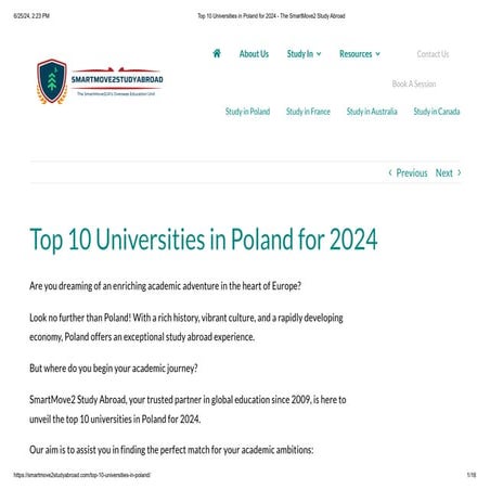 Top 10 Universities in Poland for 2024 - The SmartMove2 Study Abroad.pdf