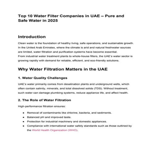 Find the Best Water Treatment Companies in UAE.docx