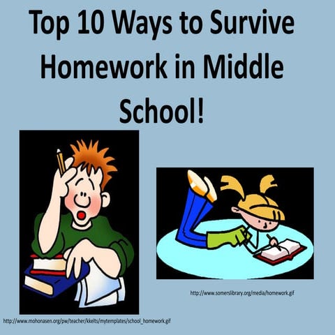 Top 10 ways to survive homework in middle | PPTX