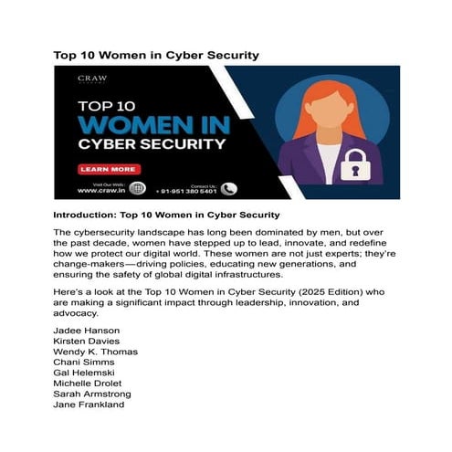Top 10 Women in Cyber Security.pdfffffff | PDF