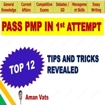 Top 12 tips and tricks to pass PMP exams in first chance. | PPTX