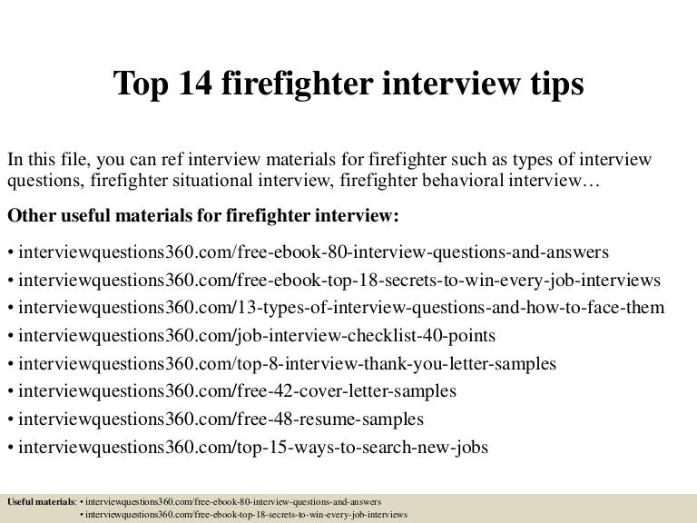 Top 14 firefighter interview tips