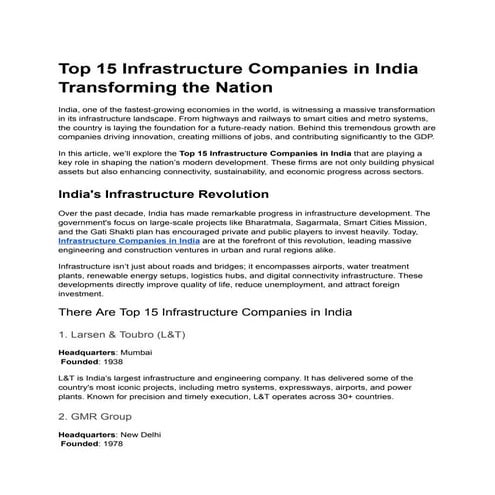 Top 15 Infrastructure Companies in India Transforming the Nation.pdf