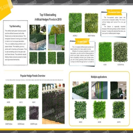 Top15 popular artificial hedges all over the world market | PDF