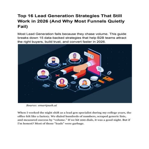 Top 16 Lead Generation Strategies That Still Work in 2026 (And Why Most ...