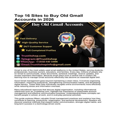 Top 16 Sites to Buy Old Gmail Accounts in 2026. | DOCX