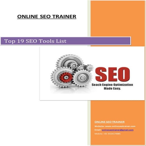 Top 19 SEO TOOLS LIST | PDF