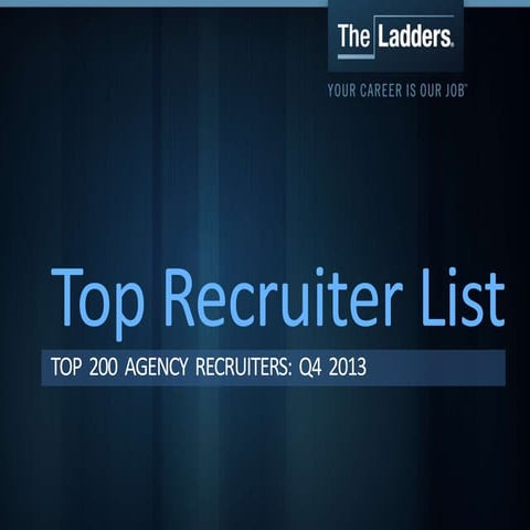 TheLadders Top Recruiter List: Top 200 Agency Recruiters for Q4 2013 | PPTX