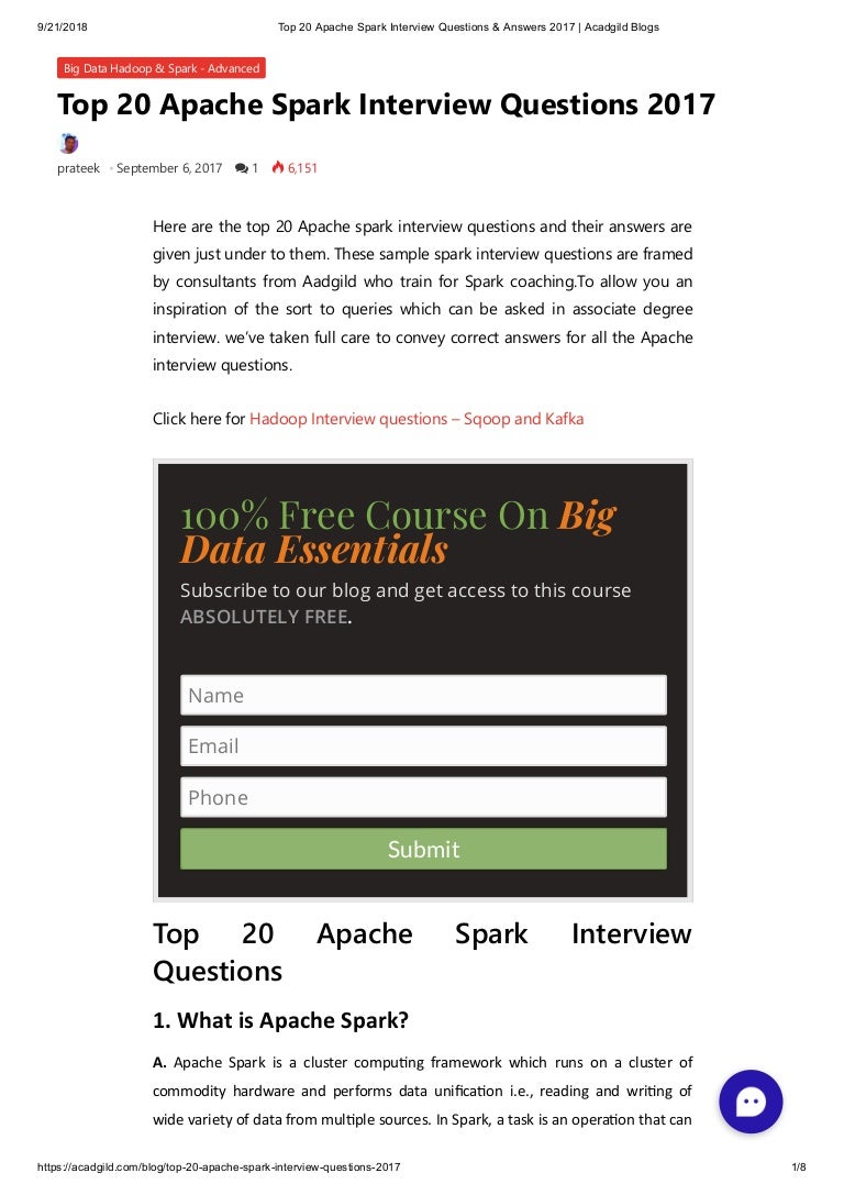 spark Interview Questions Answers Acadgild Blogs spark-interview-questions-answers-acadgild-blogs