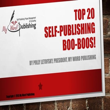 Top 20 Biggest Self-Publishing Boo-Boos | PPT