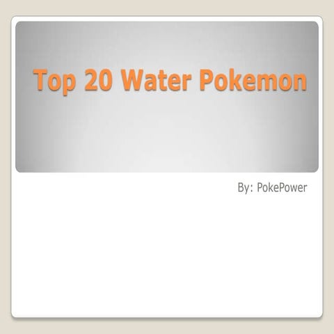 Top 20 water pokemon | PPTX