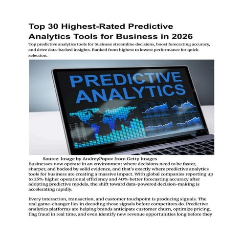 Top 30 Highest-Rated Predictive Analytics Tools for Business in 2026.pdf