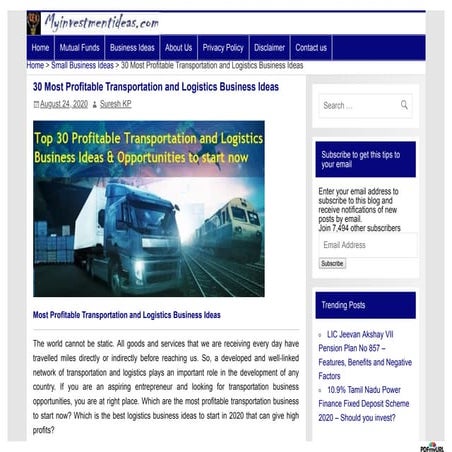 Top 30 transportation and logistics business ideas to start now | PDF