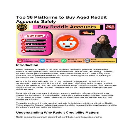 Top 24 Reliable Sites to Buy Reddit Accounts Safely in 2026. | DOCX