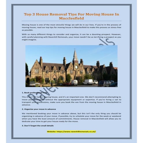 House Removal Tips For Moving House In Macclesfield | PDF