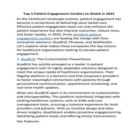 Patient Engagement Solutions Infographics | PDF