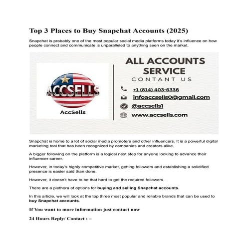 Top 3 Places to Buy Snapchat Accounts (2025) | PDF