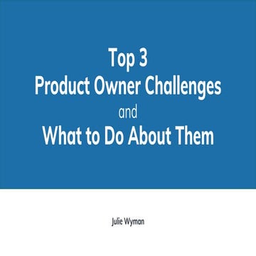 Top 3 Product Owner Challenges | PDF | Small and Medium-sized Business ...
