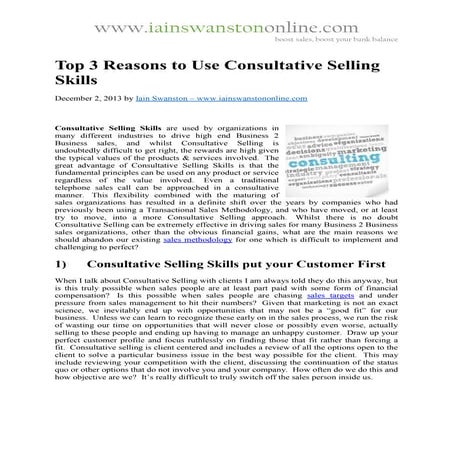 Consultative Selling | PDF