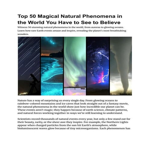 Top 50 Magical Natural Phenomena in the World You Have to See to ...