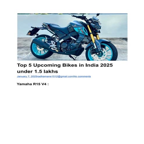 Top 5 Upcoming Bikes in India 2025 under 1.5 lakhs | DOCX