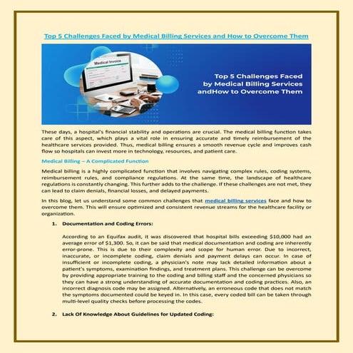 Top 5 Challenges Faced by Medical Billing Services and How to Overcome Them | PDF