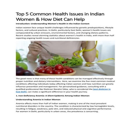 Top 5 Common Health Issues in Indian Women & How Diet Can Help | PDF